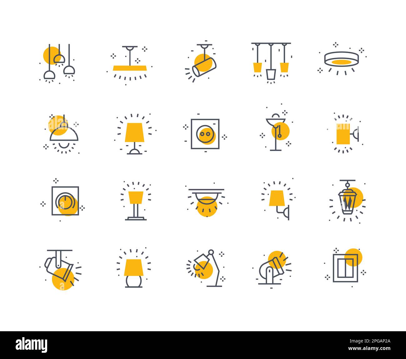 Lamps icons color set Stock Vector Image & Art - Alamy