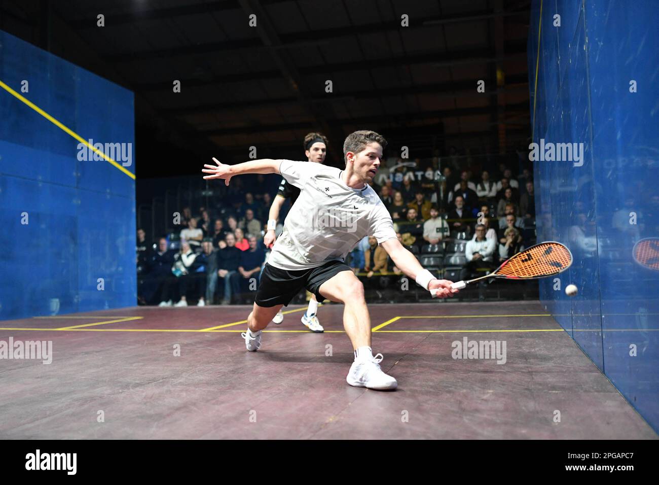 London, UK on 21 March 2023. Charlie Lee (England) vs Raphael Kandra ...