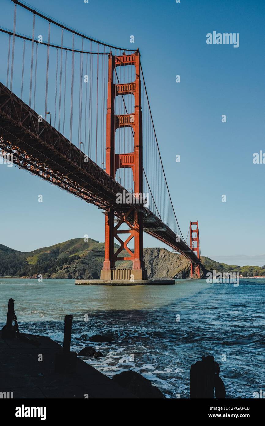 A photo of the Golden Gate Bridge taken from a viewpoint on the San ...