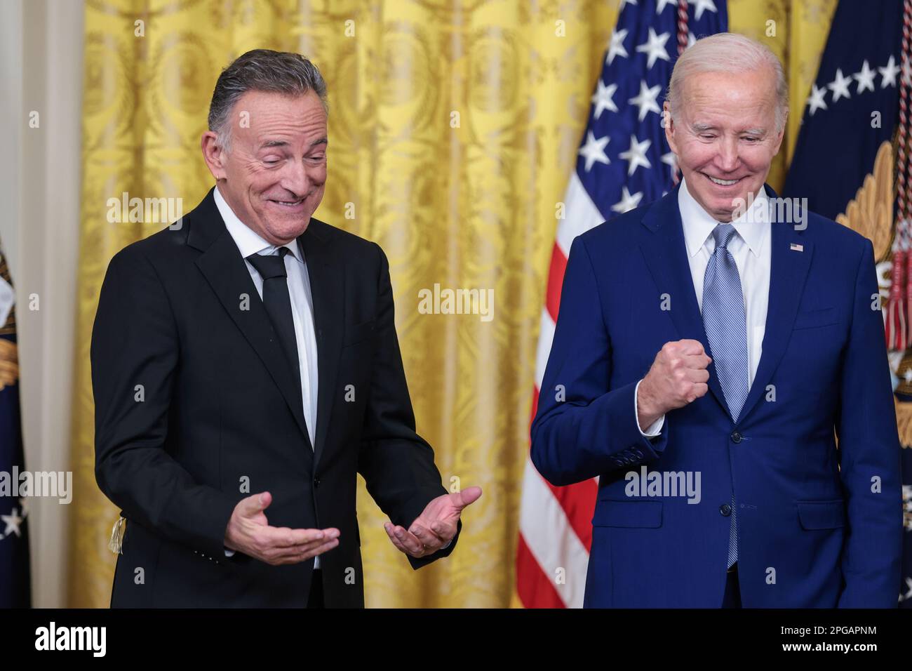 Bruce Springsteen on stage with United States President Joe Biden ...