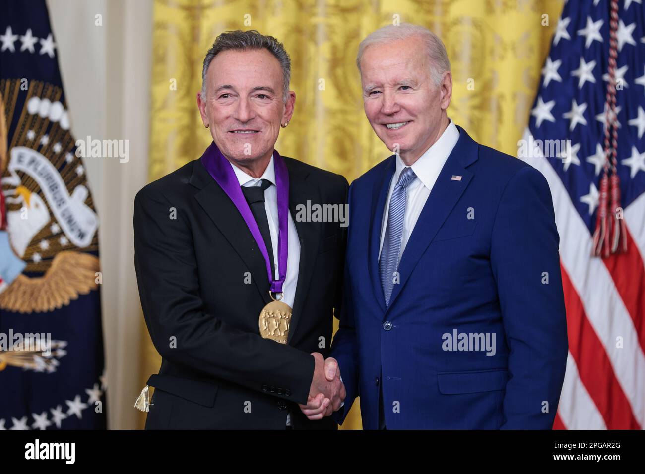 Bruce Springsteen on stage with United States President Joe Biden ...