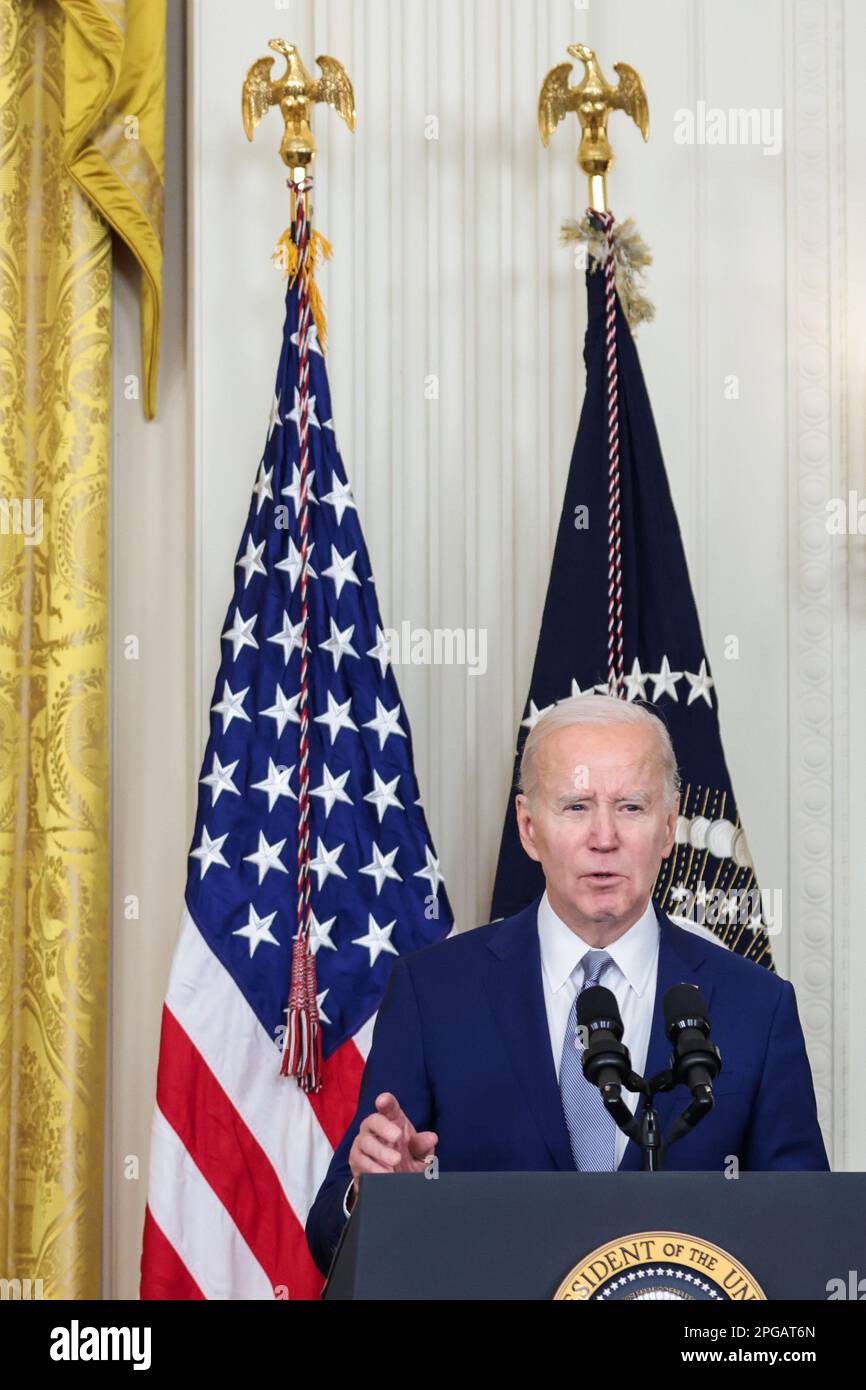 United States President Joe Biden speaks at the Arts and Humanities ...