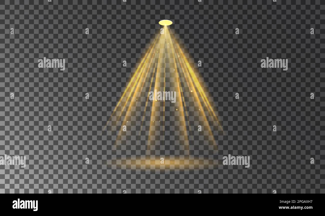 Isolated realistic stage light ray on transparent backdrop Stock Vector ...