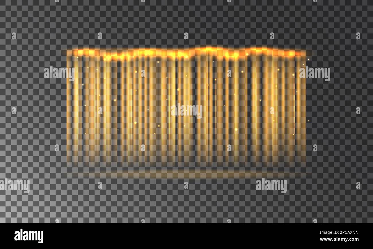 Direct beams of yellow stage light. Vector illustration Stock Vector ...