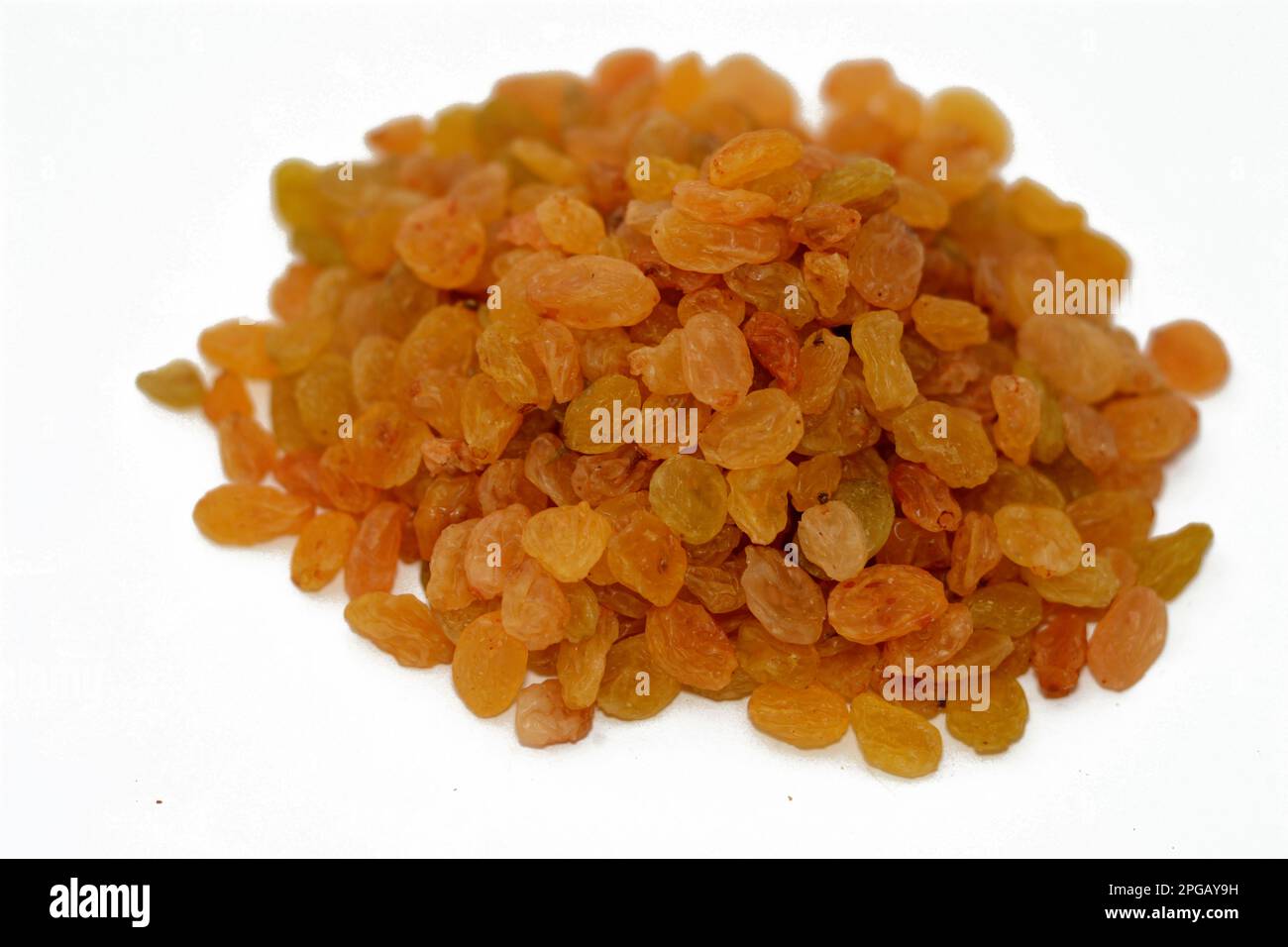 Pile of raisins, a dried grape, raisins are produced in many regions of ...