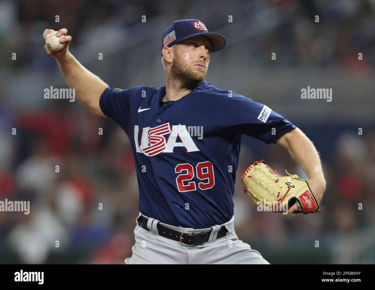 US starter Kenneth Merrill Kelly throws a ball at the World Baseball ...