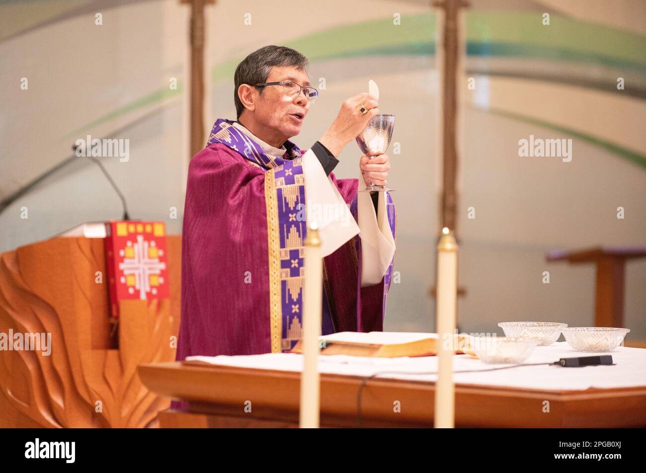 Orange, CA, USA. 16th Mar, 2023. Kevin W. Vann, Bishop of the Diocese ...