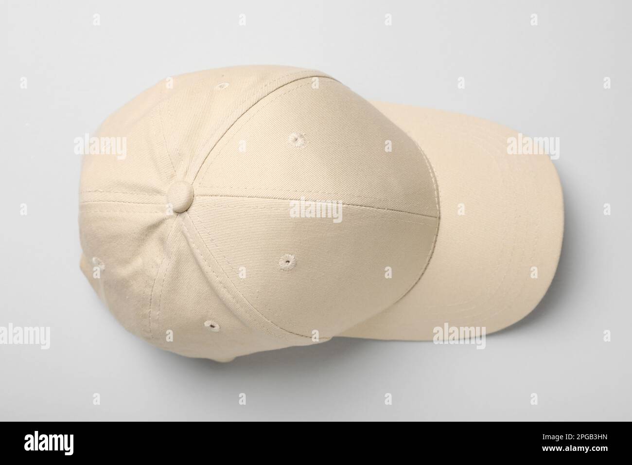 Baseball cap on white background, top view. Mock up for design Stock ...