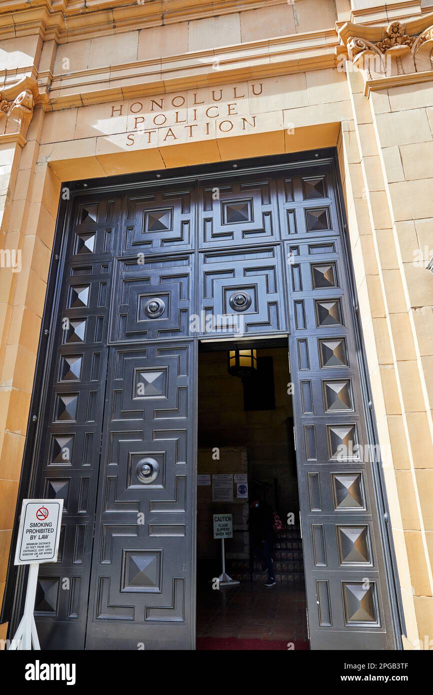 Honolulu, Oahu, Hawaii, USA, - February 8, 2023: Entrance to Honolulu ...