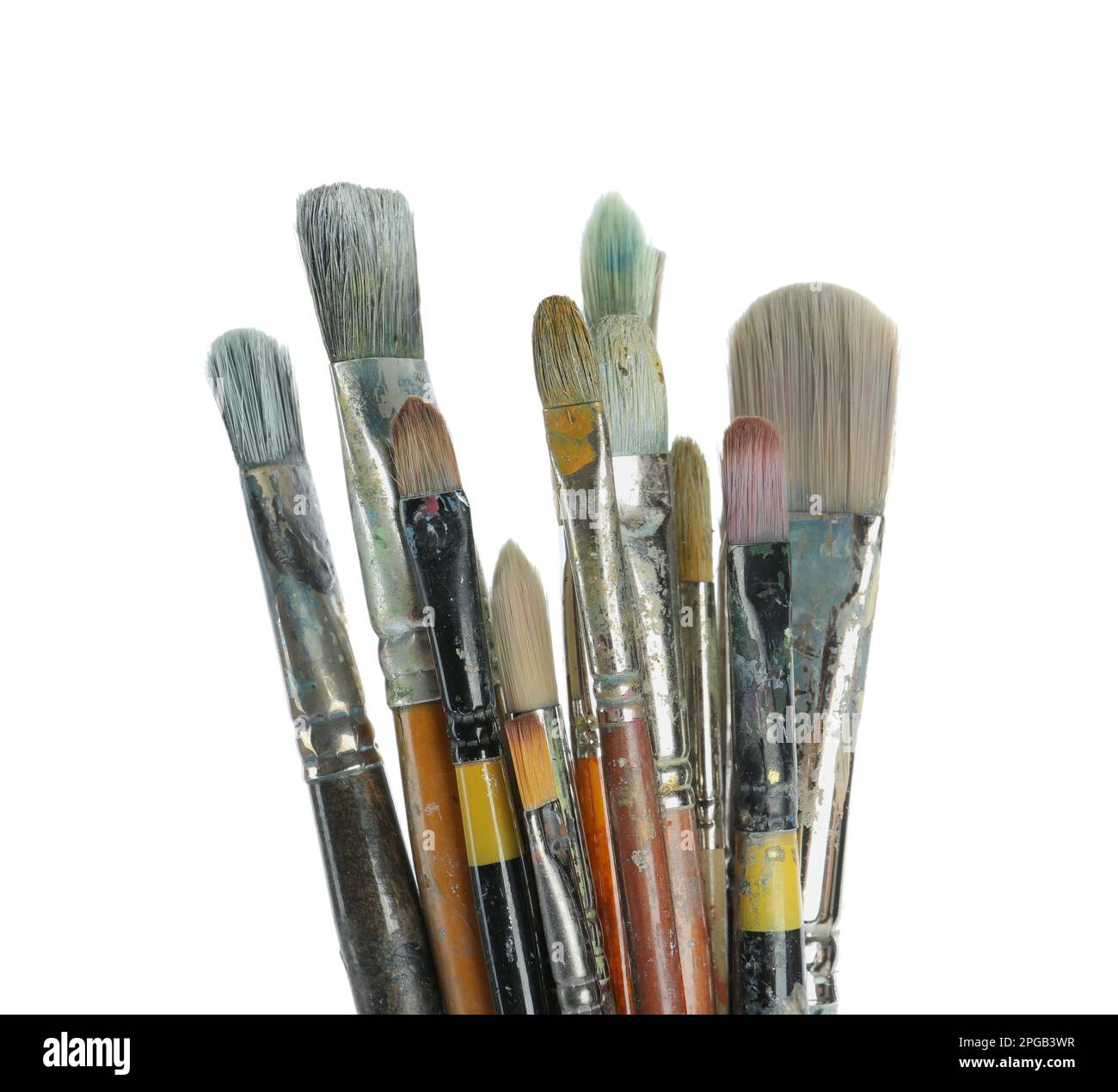 Set of paintbrushes on white background. Art supplies Stock Photo - Alamy