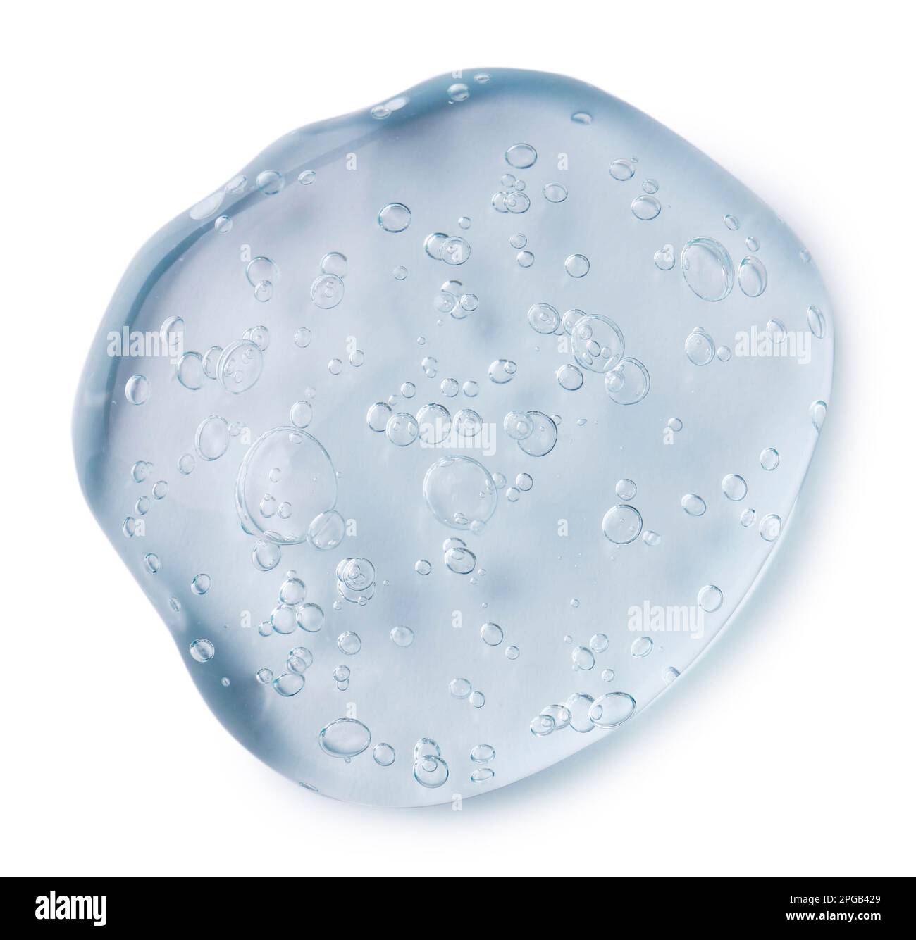Sample of transparent shower gel on white background, top view Stock ...