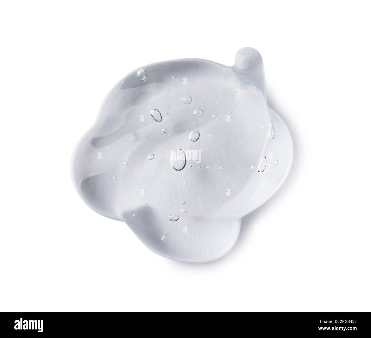 Sample of transparent shower gel on white background, top view Stock ...