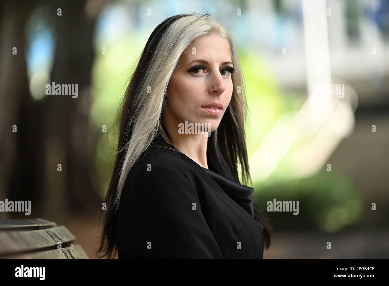 Sara poses for a photograph following a press conference, in Melbourne ...