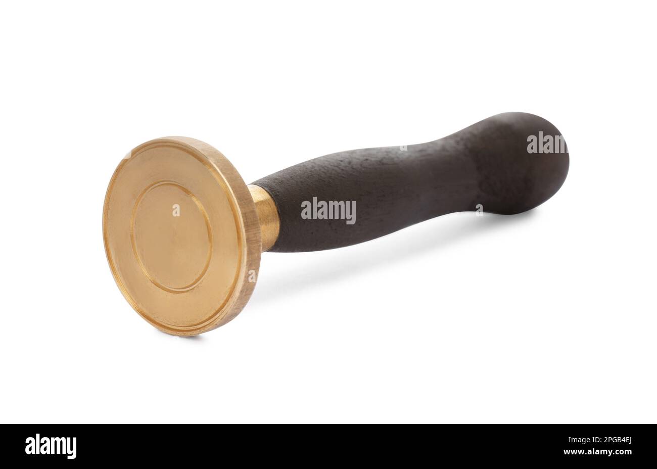 Stamp with wooden handle isolated on white Stock Photo - Alamy