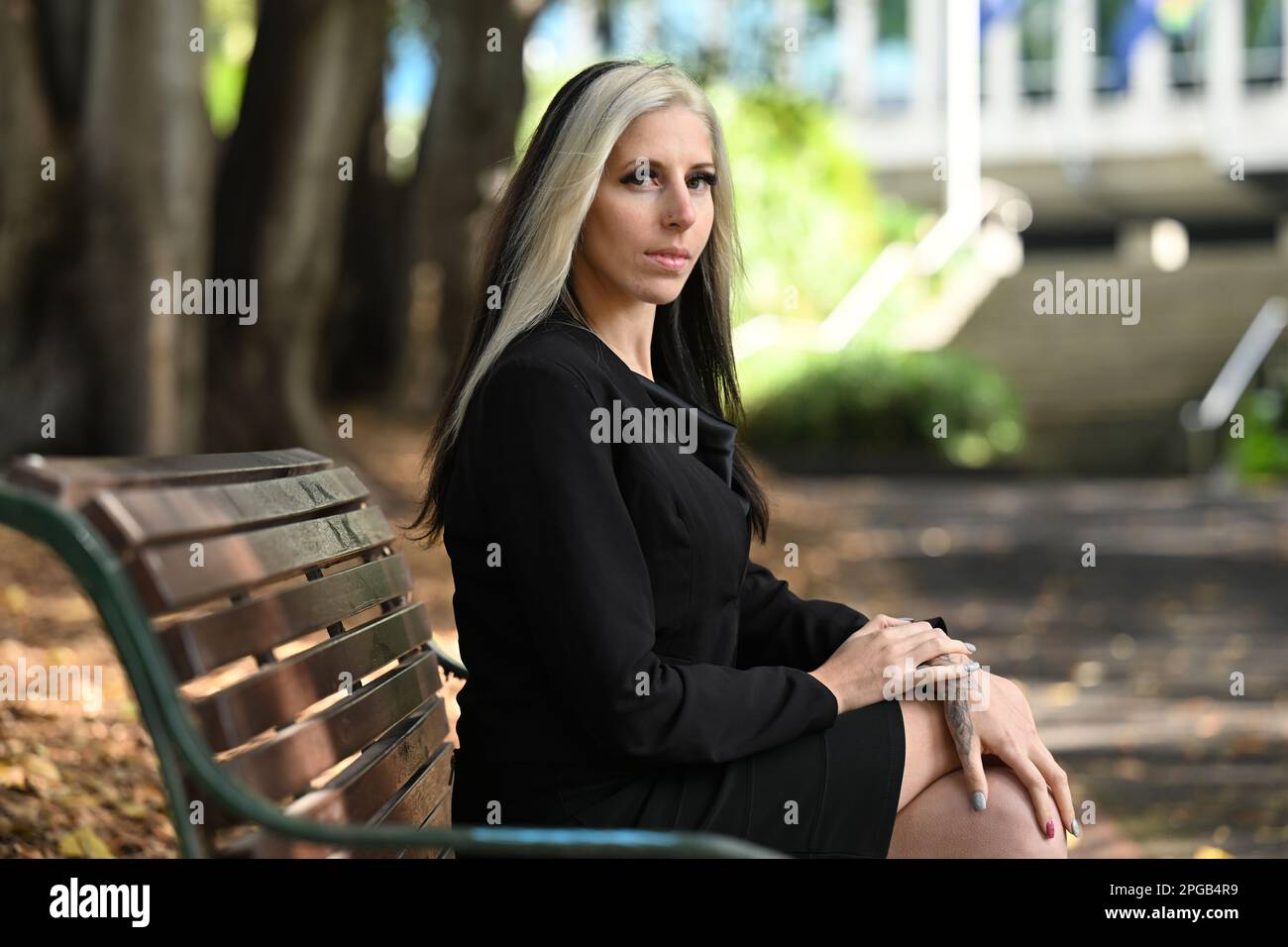 Sara poses for a photograph following a press conference, in Melbourne ...