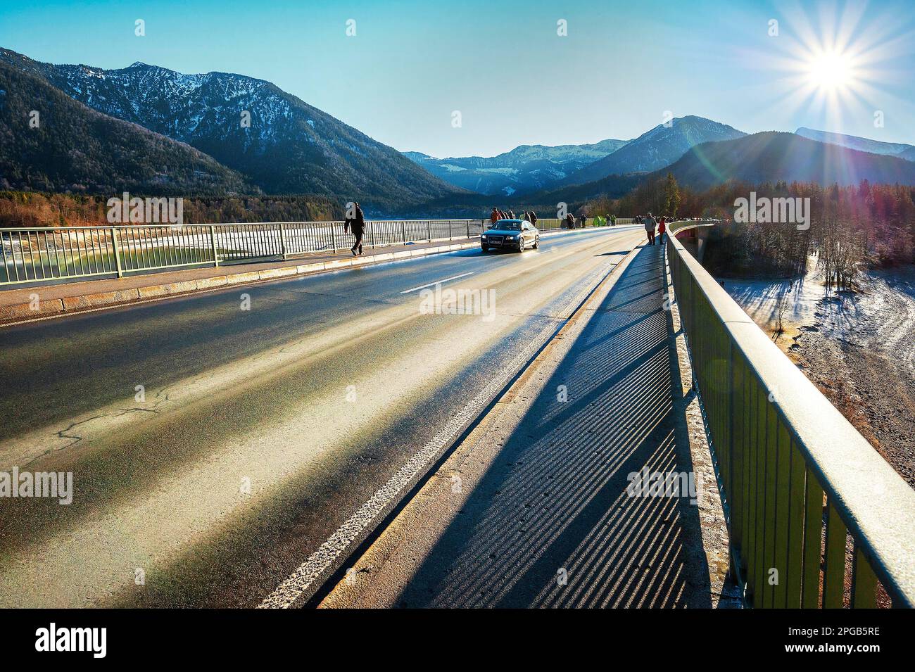 Bridge over the Sylvenstein reservoir, Bavaria, Germany Stock Photo - Alamy