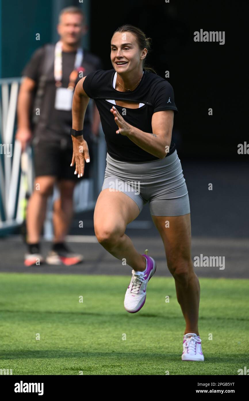 Miami Gardens Fl Usa 21st Mar 2023 Aryna Sabalenka Is Seen Training