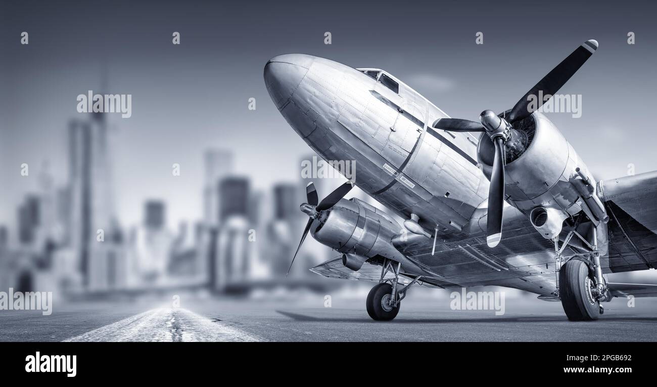 old aircraft against a skyline Stock Photo - Alamy