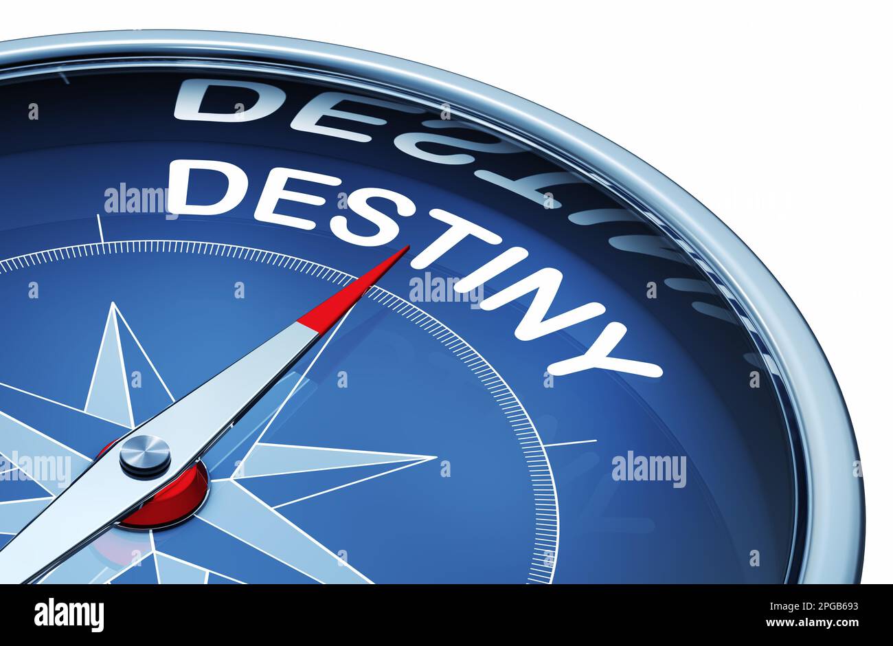 3D rendering of a compass with a destiny icon Stock Photo - Alamy