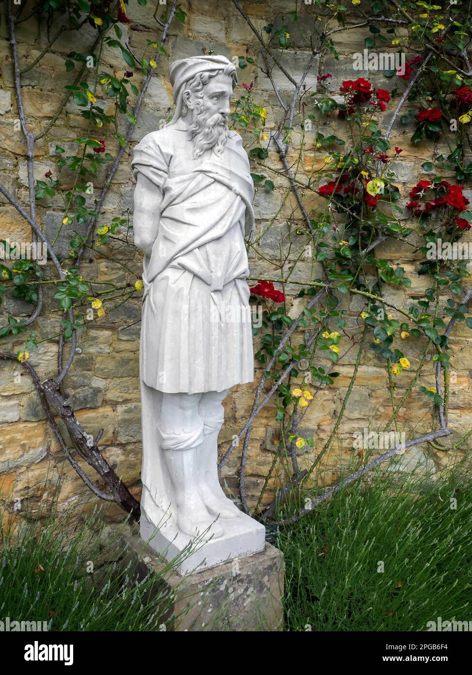 Old Statue of a Bearded Man in the Garden at Hever Castle Stock Photo ...