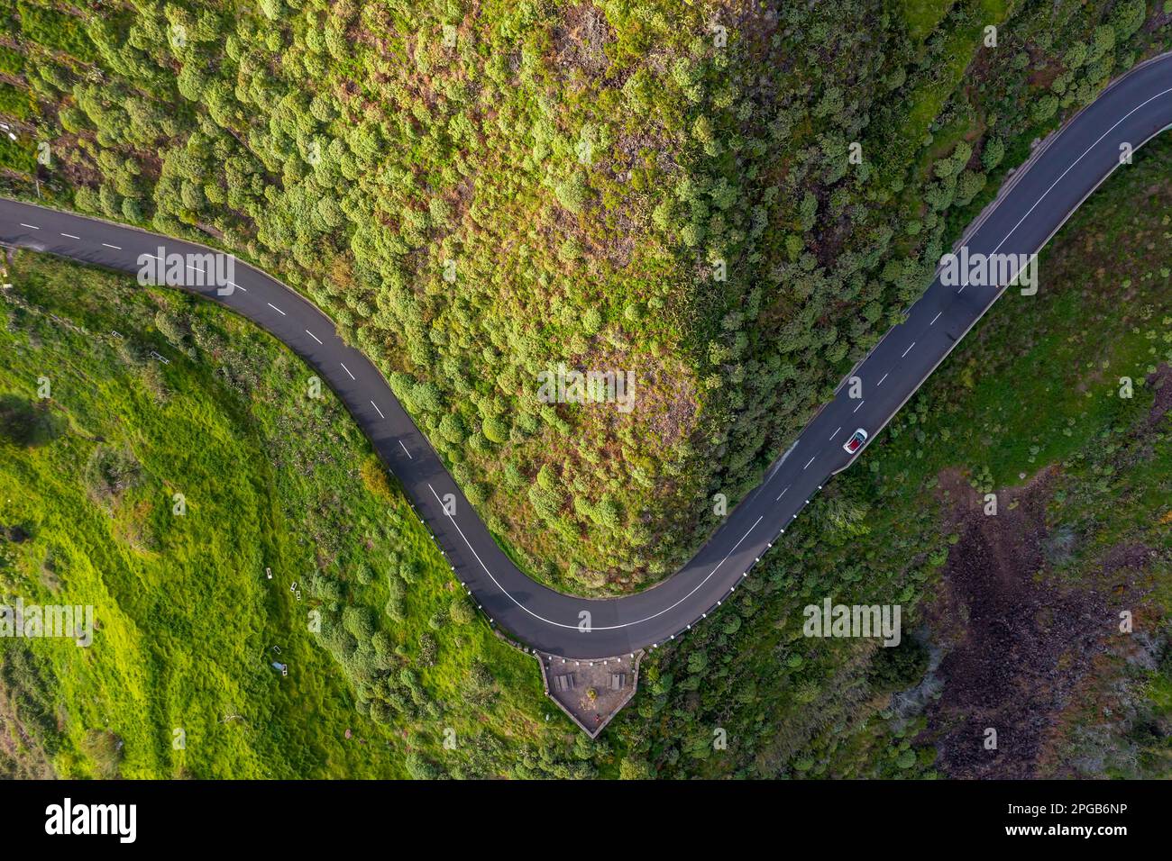 Aerial view, country road from above, Madeira, Portugal Stock Photo - Alamy