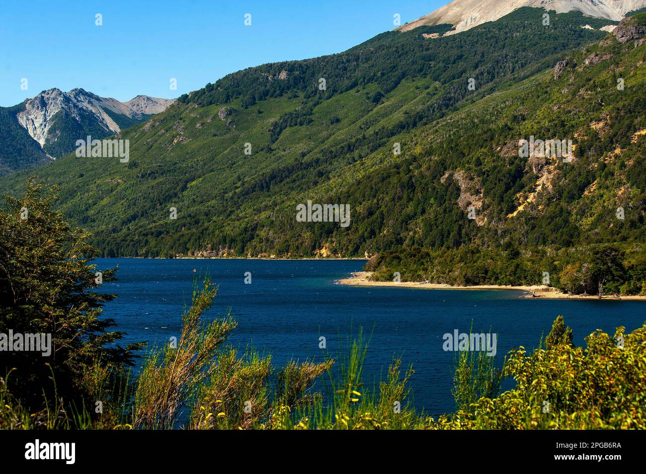 Lake Nauel Huapi as seen from the Ruta 40 near Bariloche, Rio Negro ...