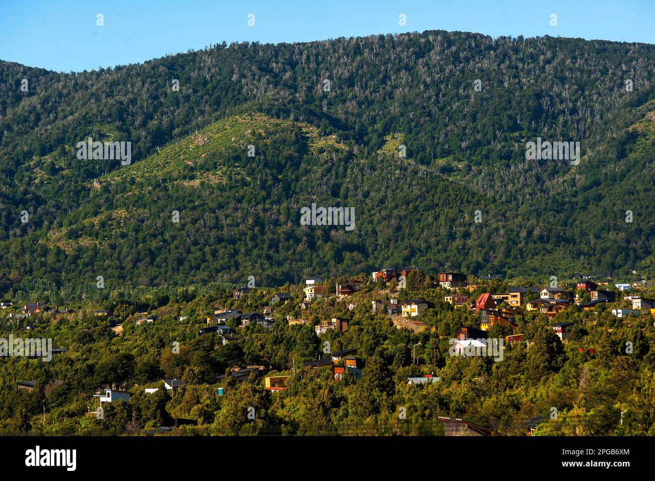 Beautiful houses on the rich neighborhood on the outskirts of Bariloche ...