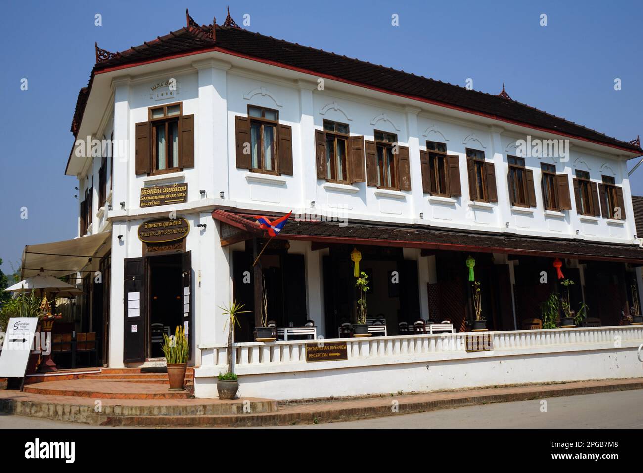 French colonial buildings, Luang Prabang, Laos Stock Photo - Alamy
