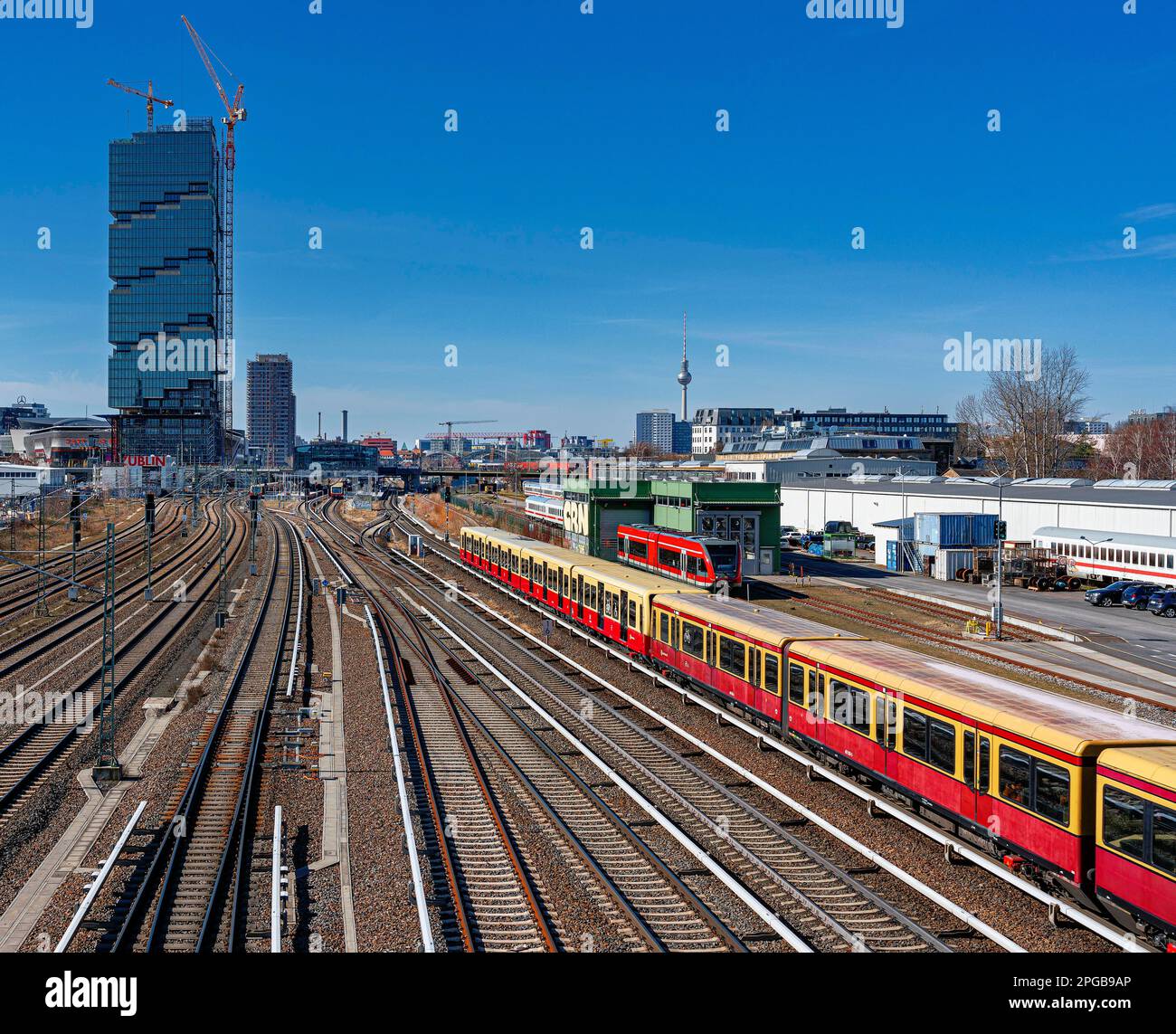 Infrastructure at Warschauer Strasse station, Friedrichshain, Berlin ...