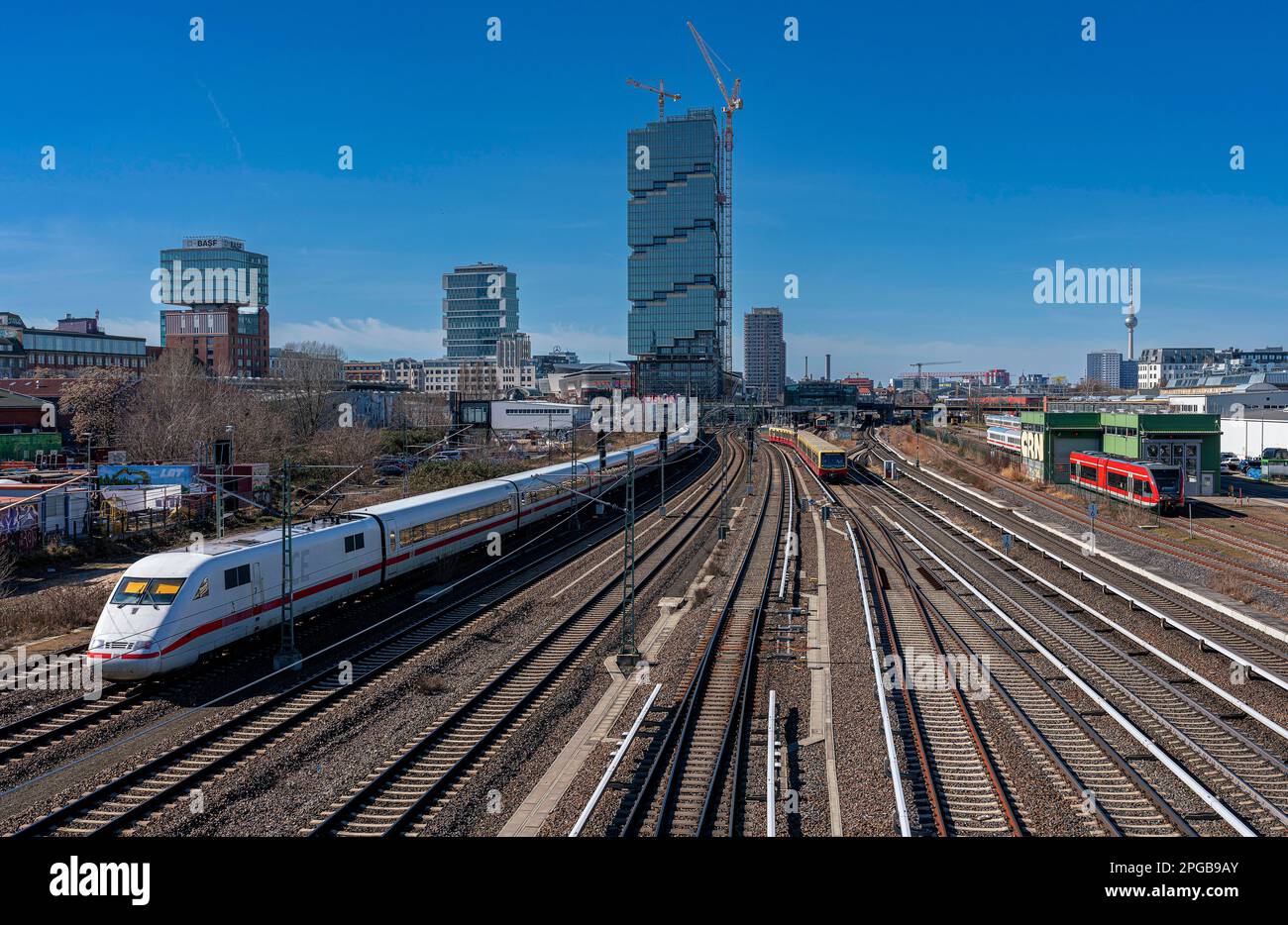 Infrastructure at Warschauer Strasse station, Friedrichshain, Berlin ...