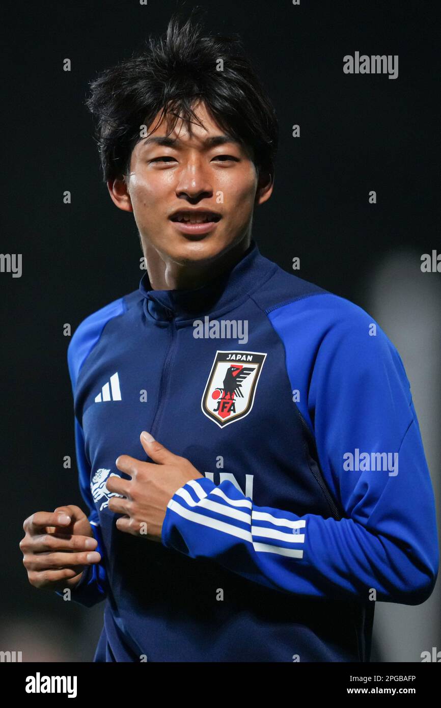 Chiba, Japan. 21st Mar, 2023. Riku Handa (JPN) Football/Soccer : Japan National team training in ...