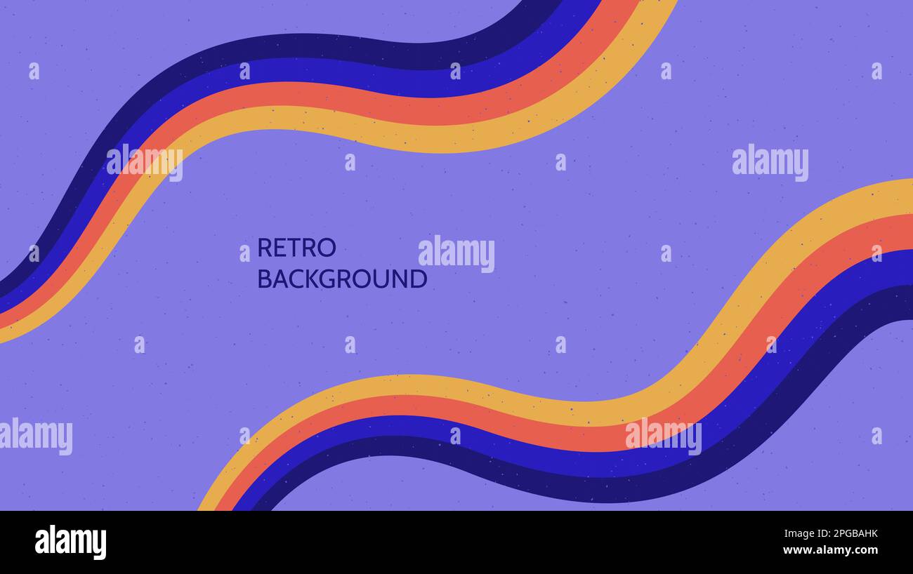 Retro wave lines background. Colourful wavy path wallpaper. Vintage ...