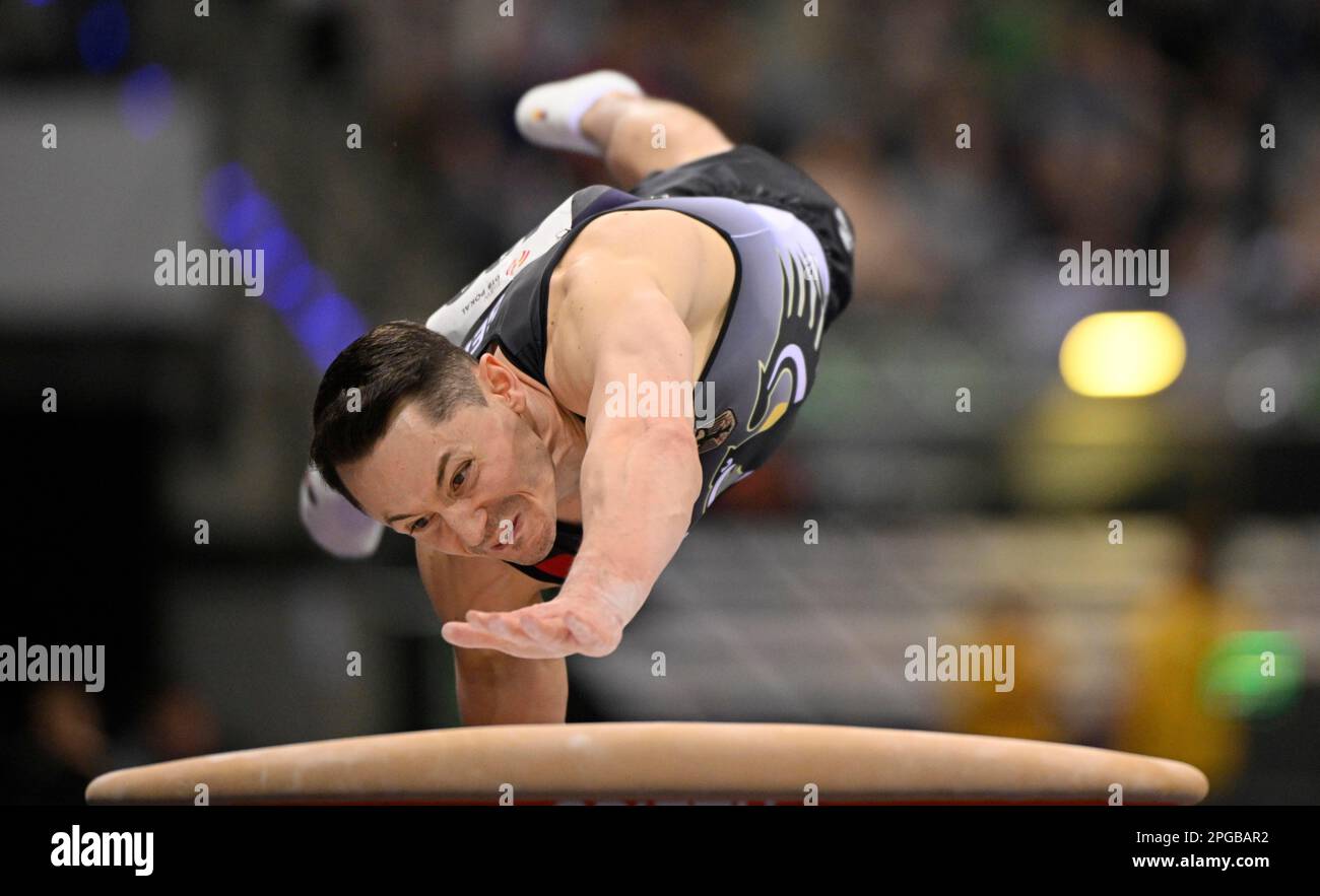Andreas Toba (GER) vault, EnBW DTB Cup, artistic gymnastics, gymnastics ...