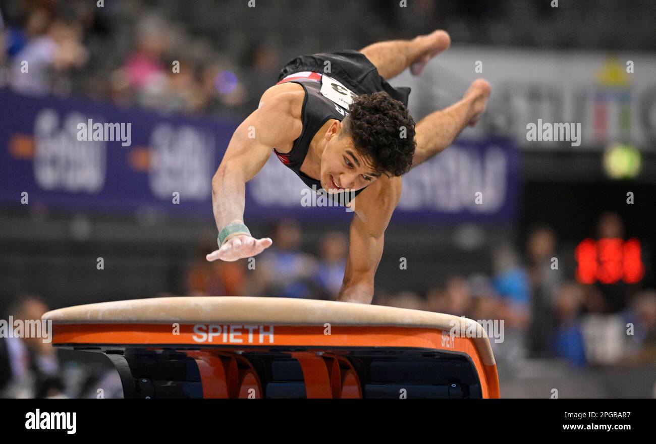 Milan Hosseini (GER) vault, EnBW DTB Cup, artistic gymnastics ...