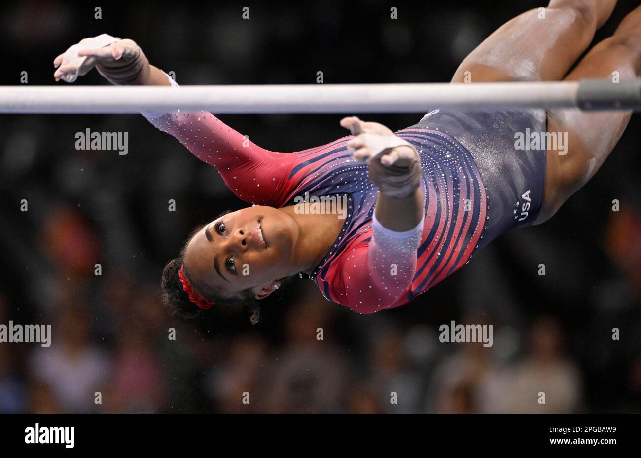 Zoe Miller USA uneven bars, EnBW DTB Cup, artistic gymnastics ...