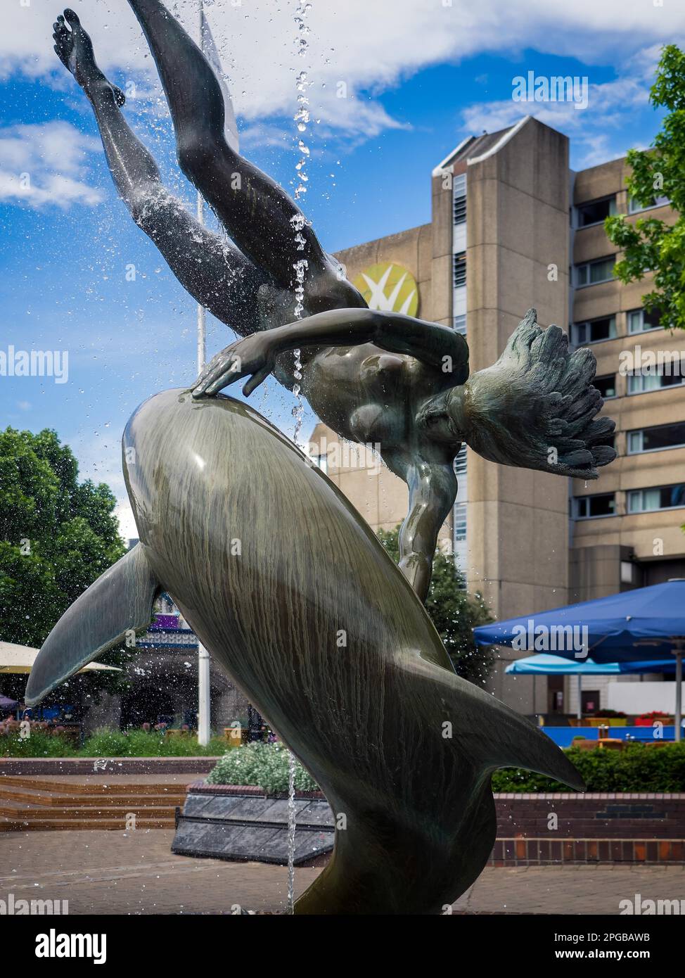 David Wayne Sculpture Girl with the Dolphin next to Tower Bridge in ...