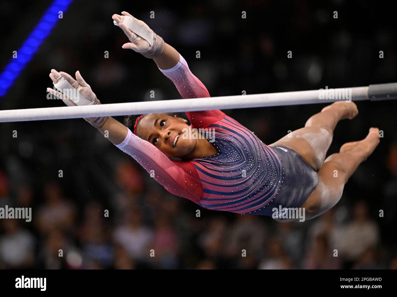 Zoe Miller USA uneven bars, EnBW DTB Cup, artistic gymnastics ...