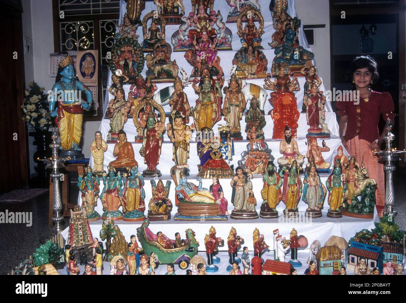 Kolu display during Navaratri festival in Tamil Nadu, India, Asia Stock ...
