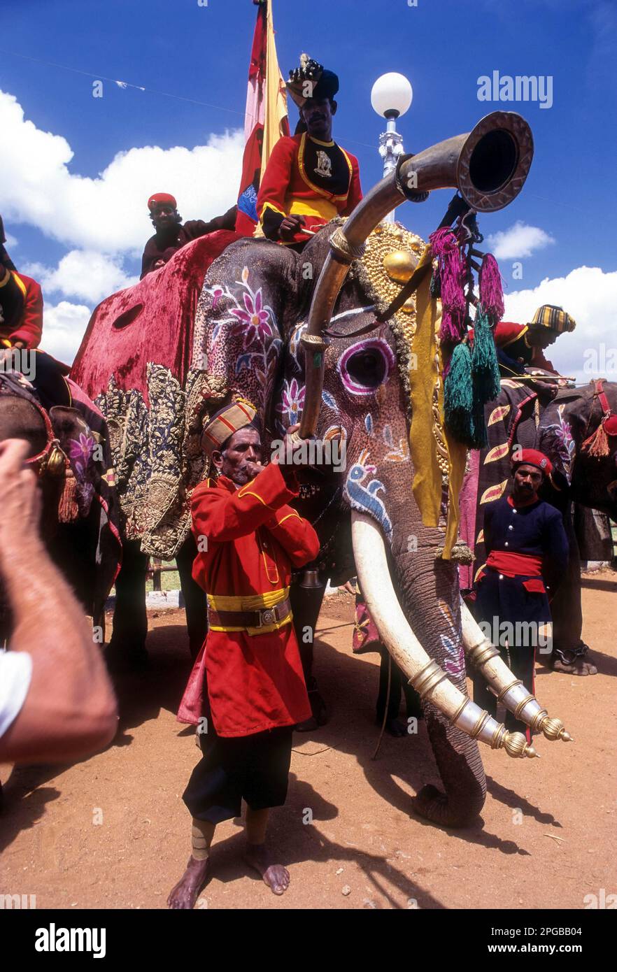 Dussera procession during Navarathri festival at Mysore, Karnataka ...