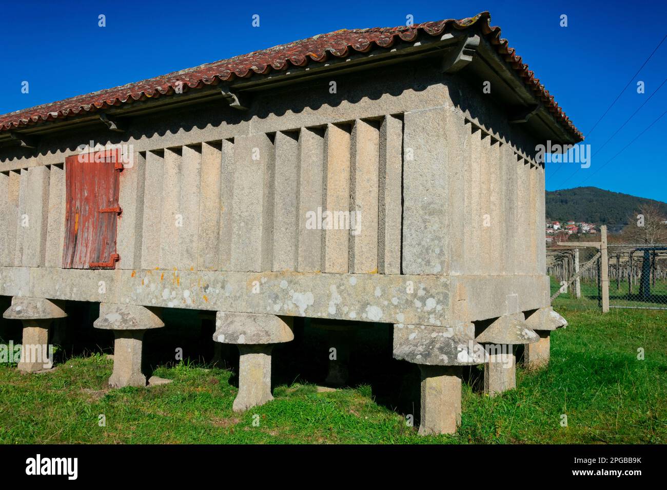Poio, Galicia. Spain. February 8, 2023. The biggest Horreo of Galicia ...