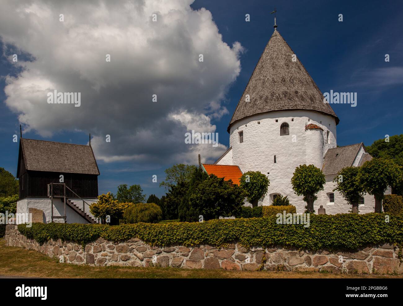 Round Church, Osker, Bornholm, Denmark Stock Photo - Alamy