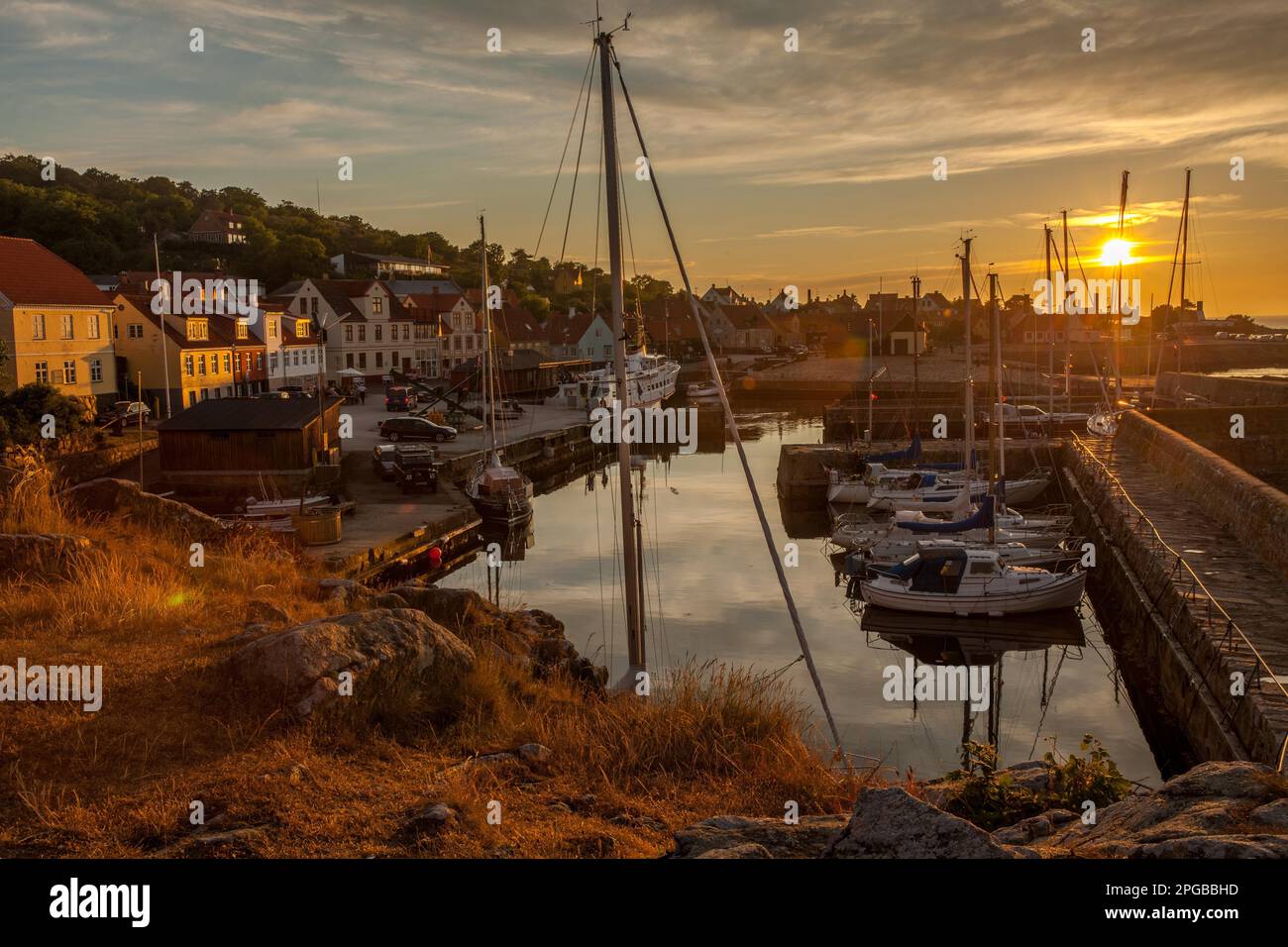 Harbour, Gudhjem, Bornholm Island, Denmark Stock Photo - Alamy