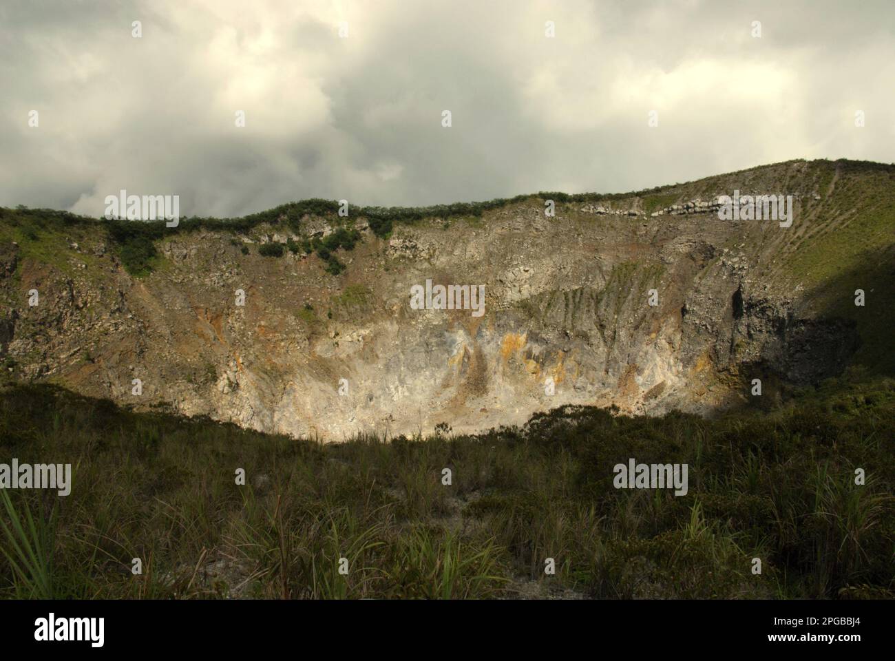 The crater of Mount Mahawu volcano in Tomohon, North Sulawesi ...