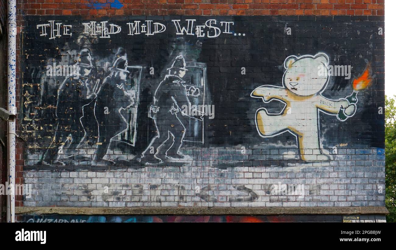 The Mild Mild West by Banksy, Street Art, Bristol, England, United ...