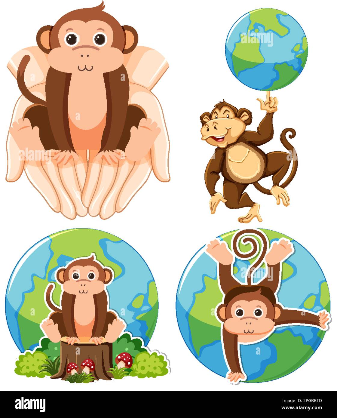 Protect the monkey icon illustration Stock Vector Image & Art - Alamy