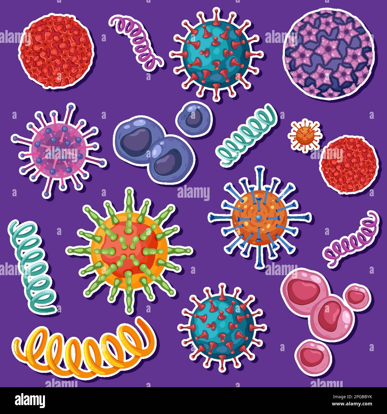 Bacteria Germs and Viruses Collection illustration Stock Vector Image ...