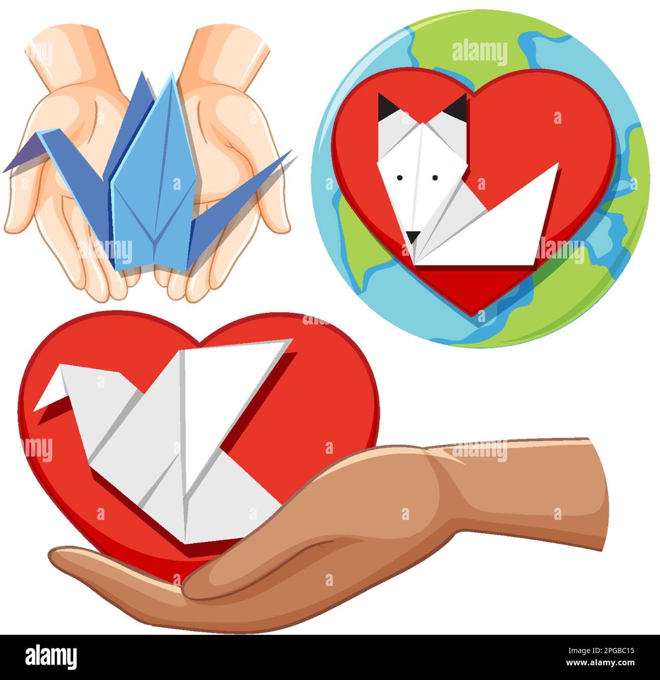 Folded Paper Bird Vector illustration Stock Vector Image & Art - Alamy