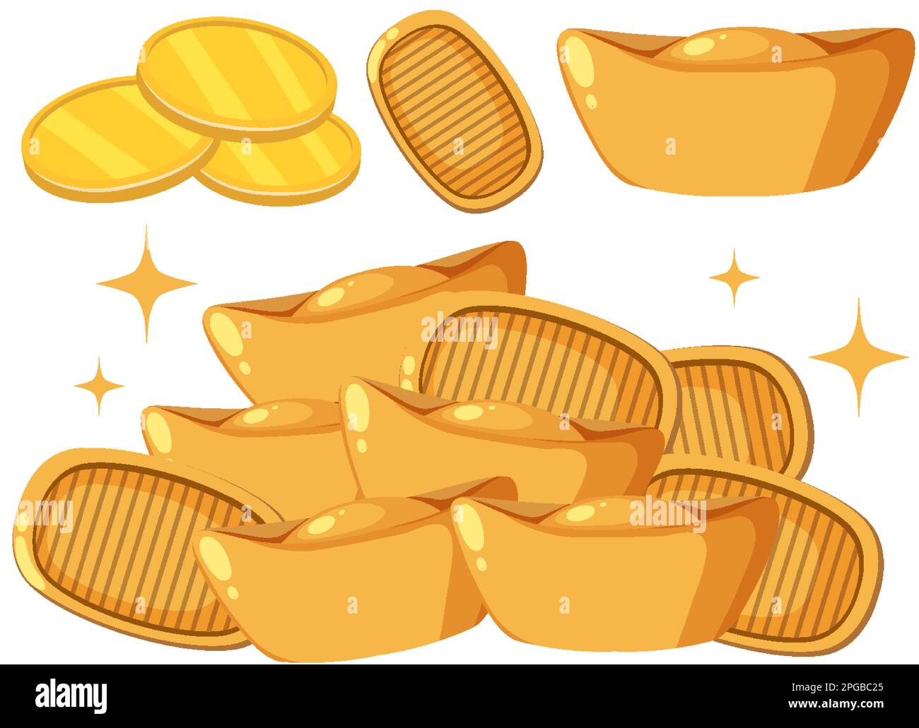 Set of gold isolated illustration Stock Vector Image & Art - Alamy