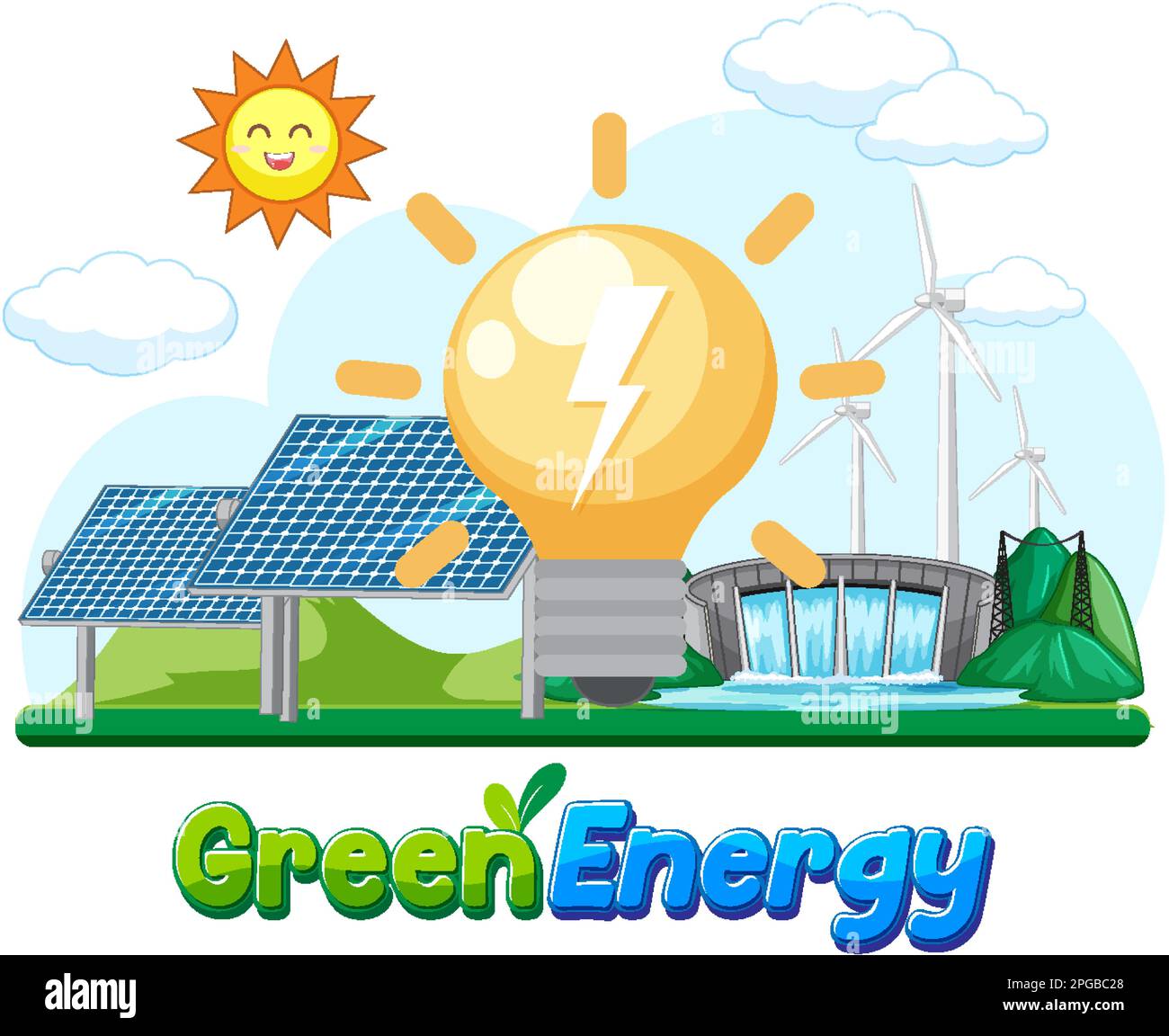 Green Energy Vector Concept Illustration Stock Vector Image Art Alamy