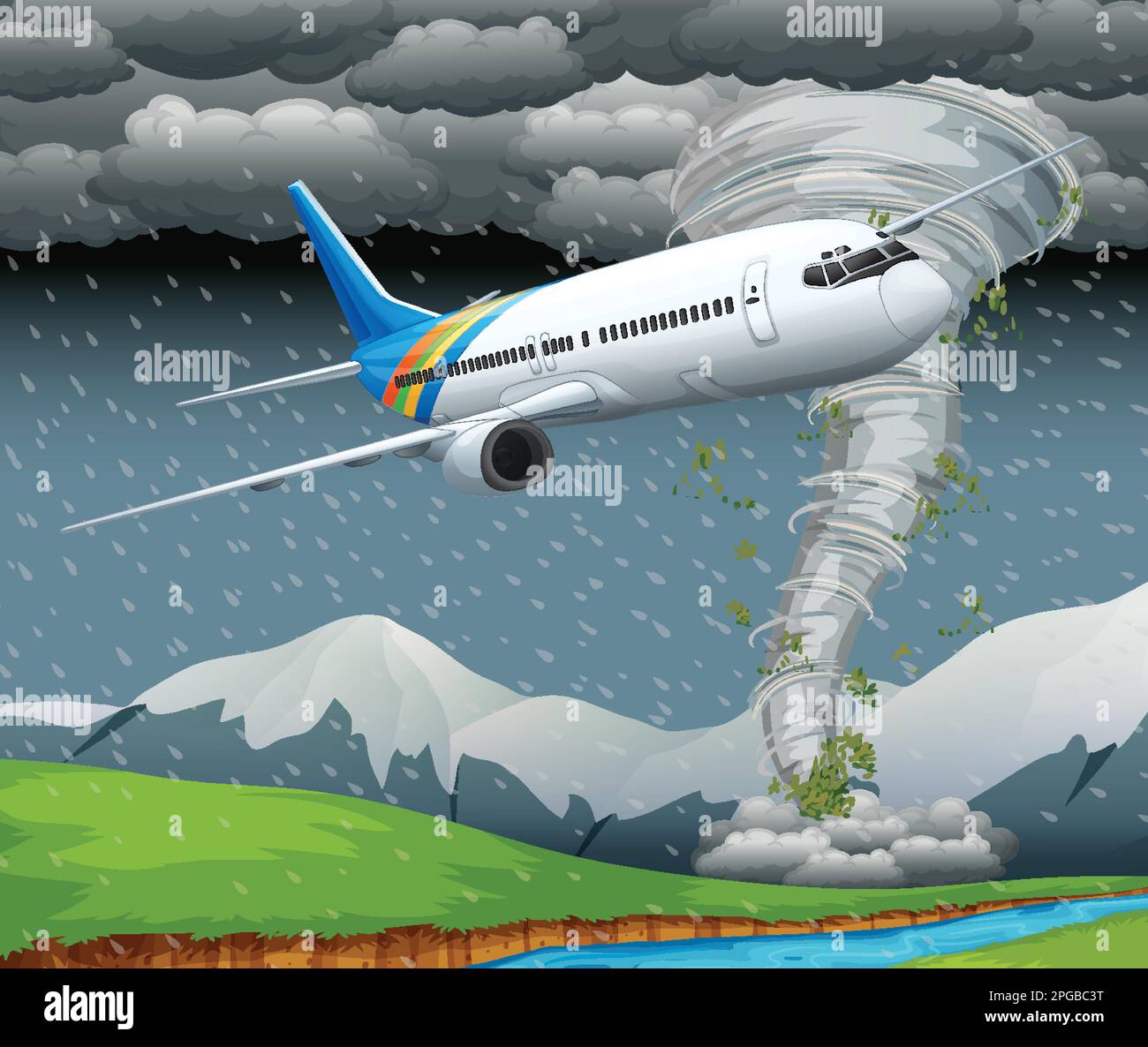 Plane in flight through Stock Vector Images - Alamy
